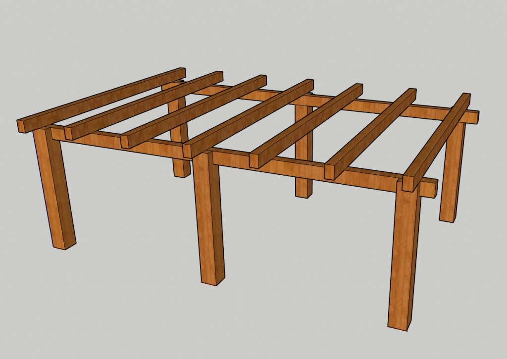 Gazebo Pergola da Giardino in Legno Lamellare - mt 6 x 3 x 2 h con ...