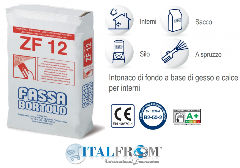 Intonaco di Fondo FASSA ZF 12 a Base di Gesso e Calce per Interni ...