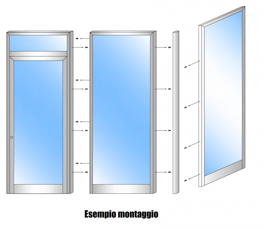 Box Modulare 2 Lati in Alluminio e Vetro Trasparente e Bachelite e ...